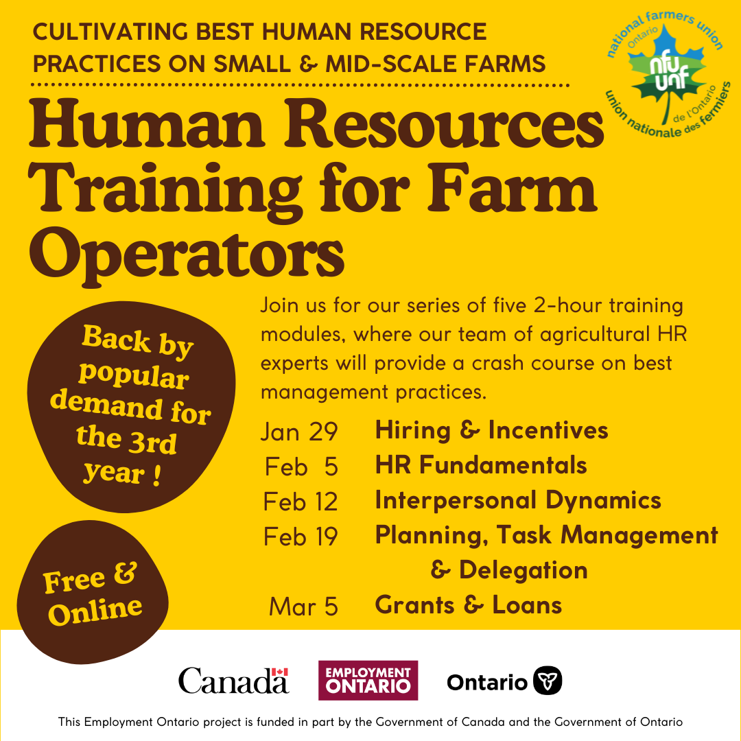 2025 Human Resources Training for Farm Operators | NFU-O